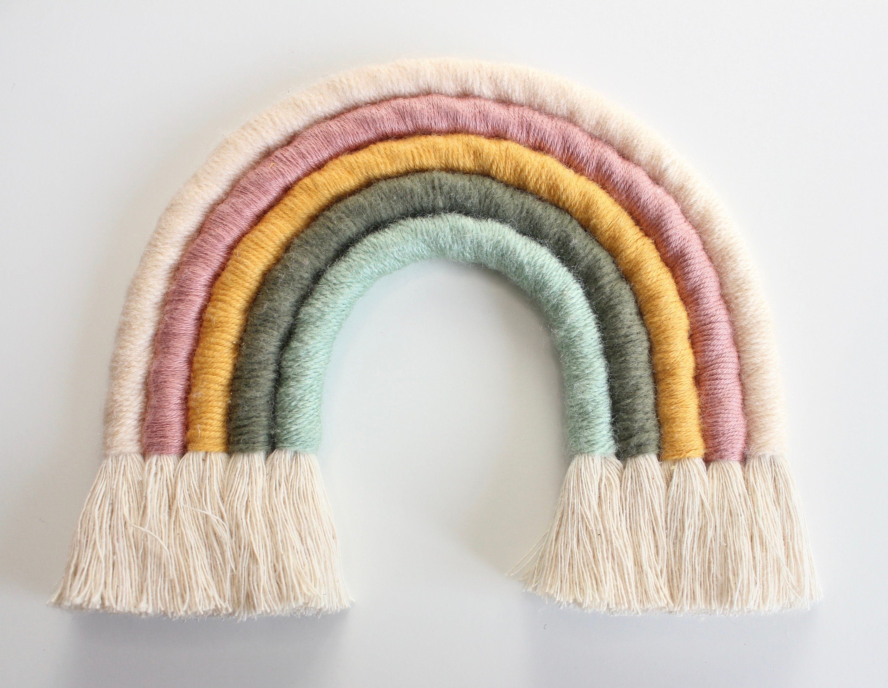 Pink And Earthy Fibre Rainbow Macrame Nursery Decor | Etsy