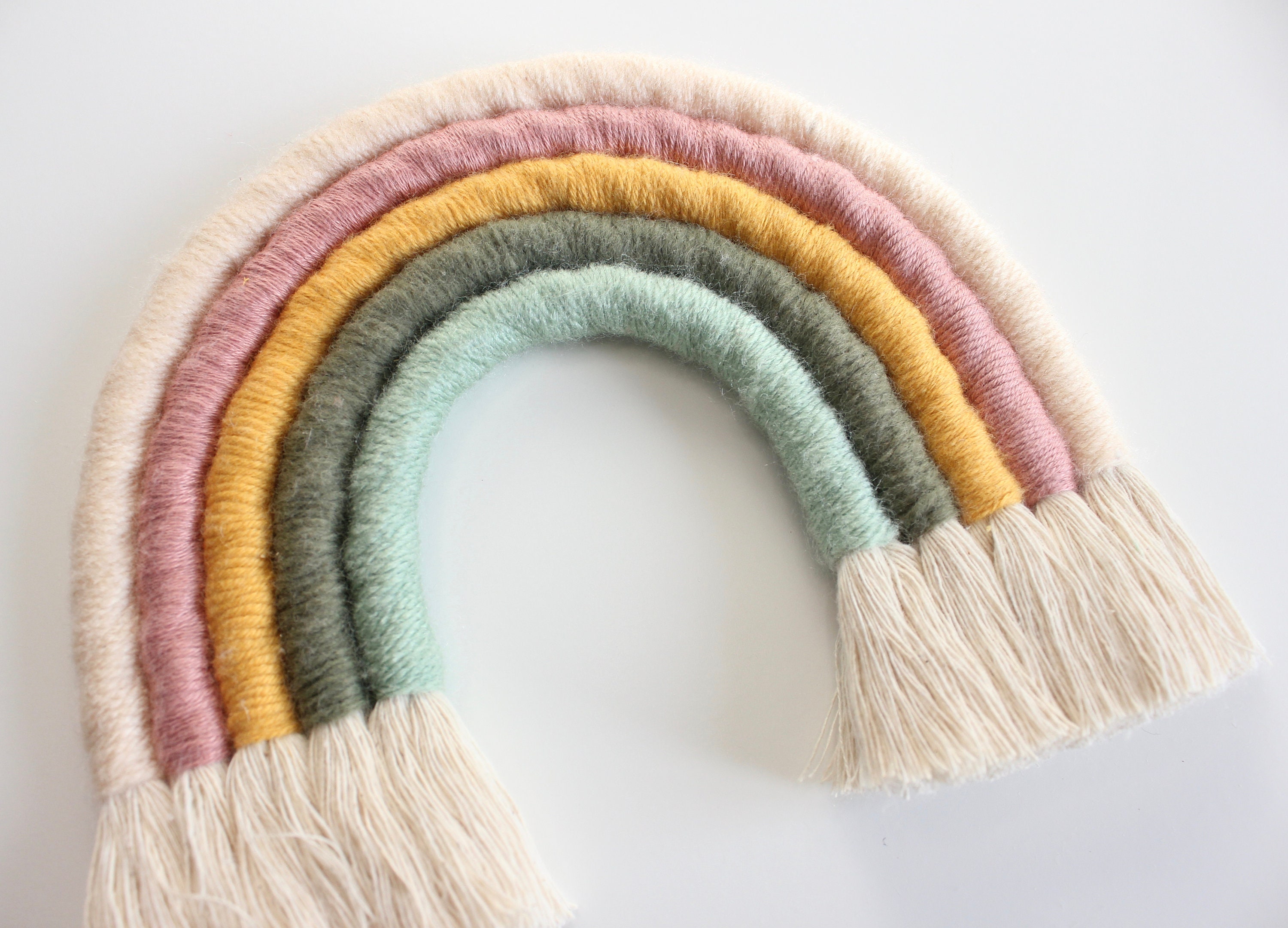 Pink And Earthy Fibre Rainbow Macrame Nursery Decor | Etsy