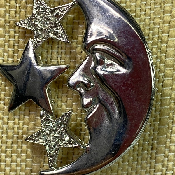 Moon and Stars Brooch - Etsy
