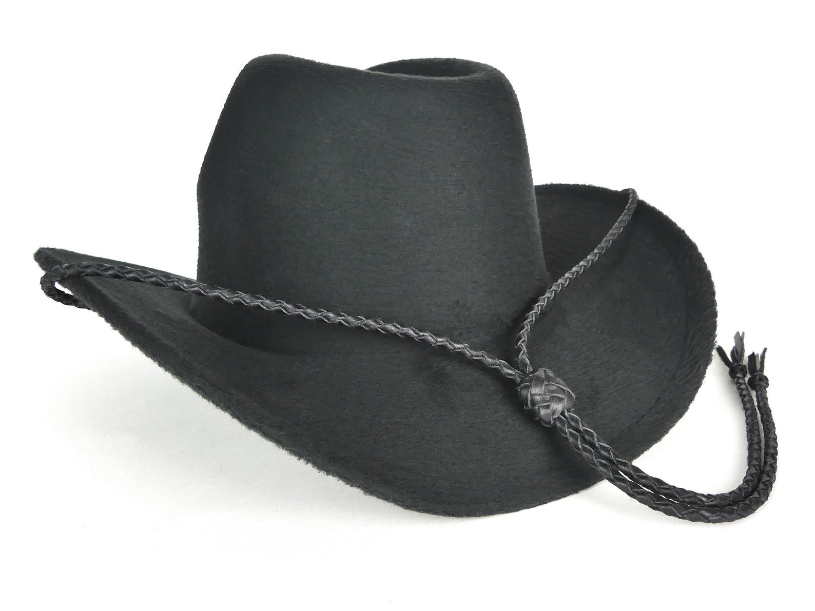 Black Leather Stampede Strings Cowboy Hat Chin Strap Custom - Etsy