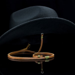 Brown Leather Stampede String With Bronze Hardware, Cowboy Hat Chin ...