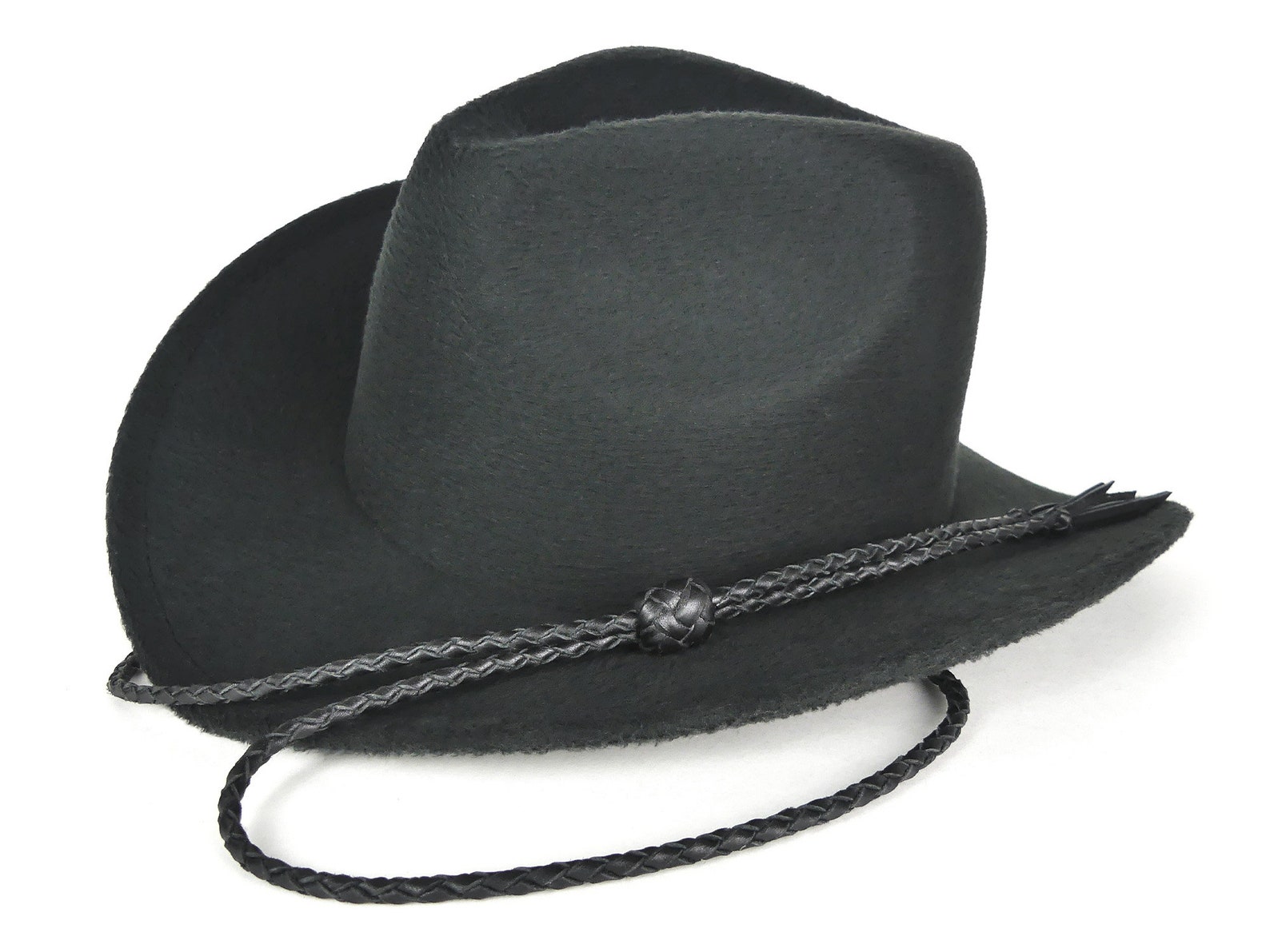 Black Leather Stampede Strings Cowboy Hat Chin Strap Custom - Etsy