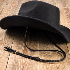 Black Leather Stampede String, Cowboy Hat Chin Strap - Etsy
