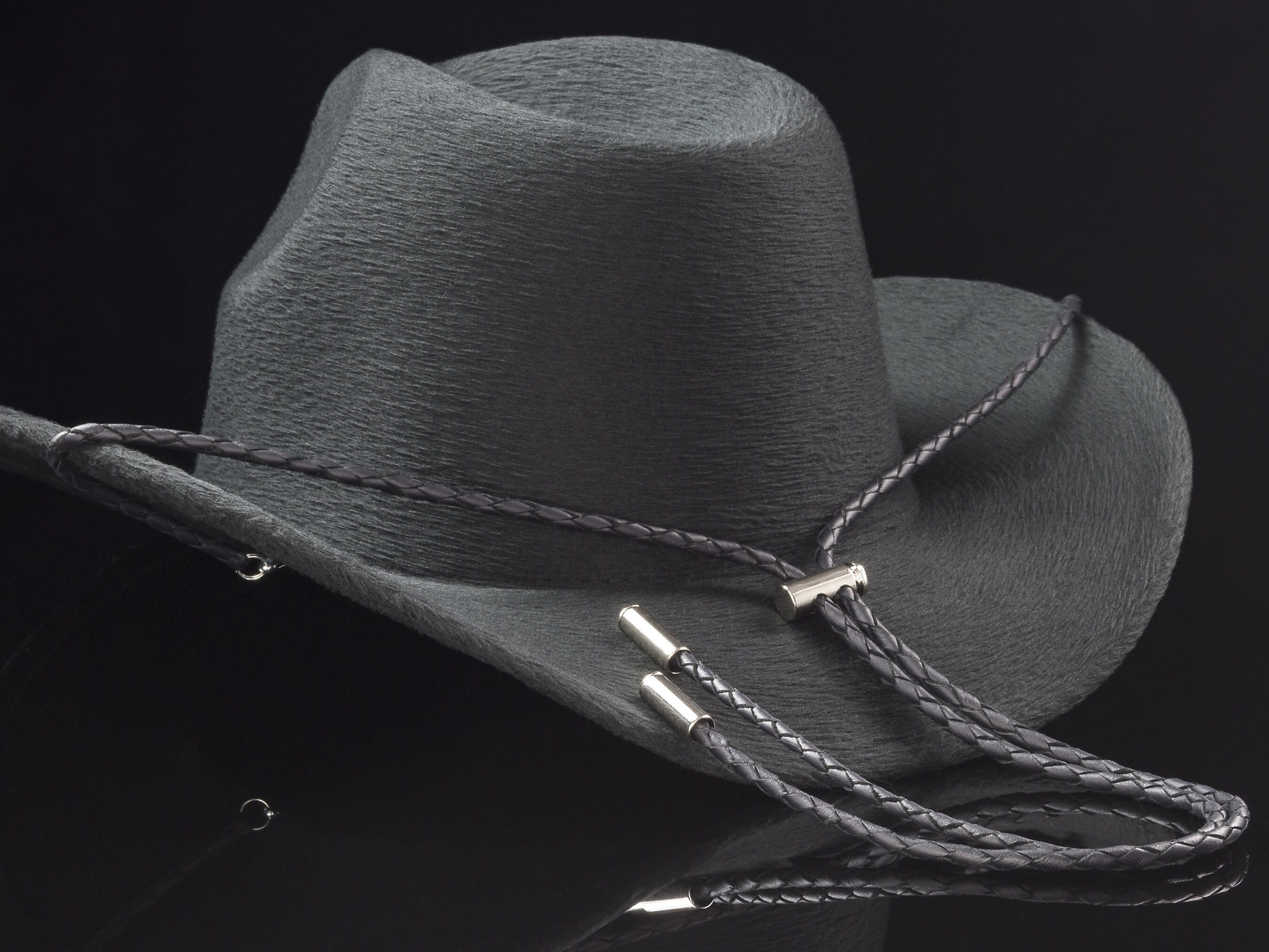 Black Hand-braided Leather Stampede String With Metal Hardware, Hat ...
