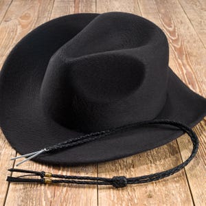 Black Leather Stampede String, Cowboy Hat Chin Strap - Etsy