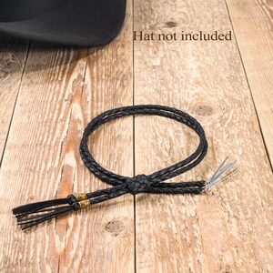 Black Leather Stampede String, Cowboy Hat Chin Strap - Etsy