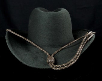Custom Leather Stampede Strings, Cowboy Hat Leather Chin Strap, Brown ...