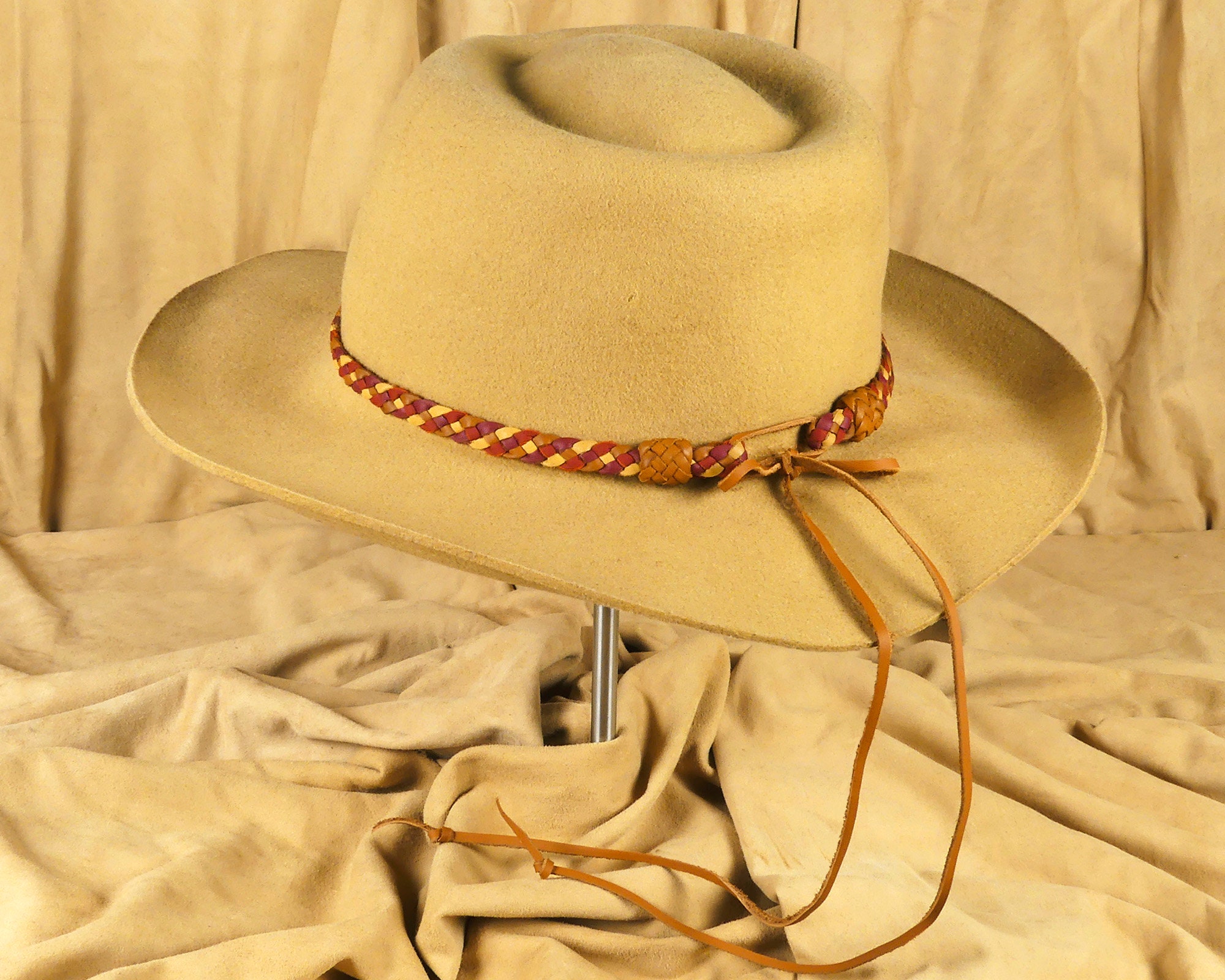 Colored leather cowboy hat band western hat band | Etsy