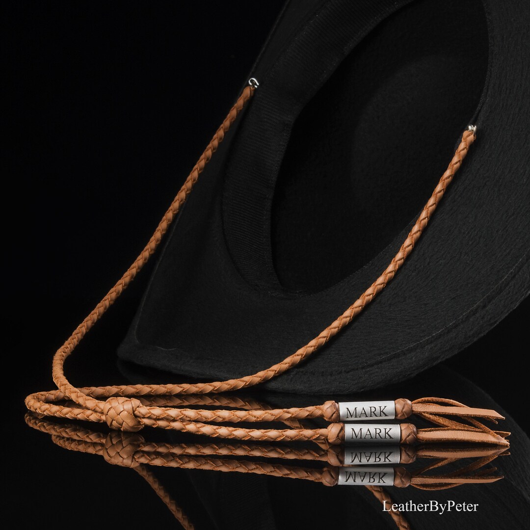 Personalized Leather Stampede String: Hand-braided Cowboy Hat Chin ...