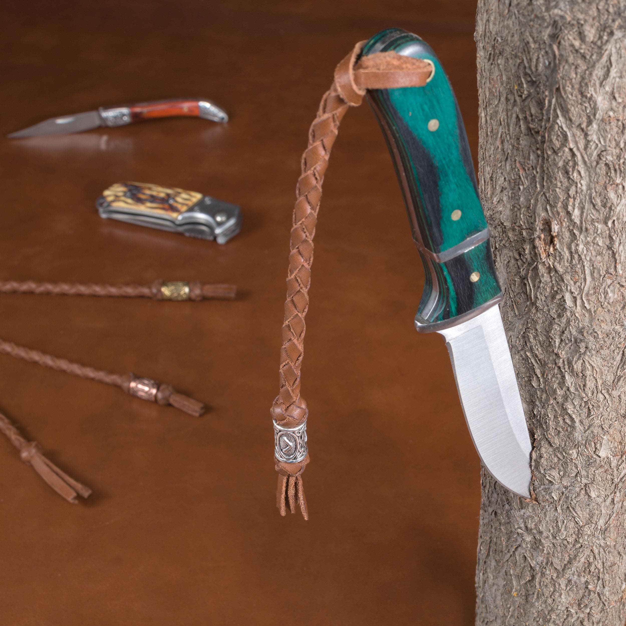 Handmade Braided Leather Knife Lanyard With Cowhide - Etsy
