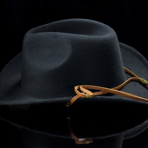 Brown Leather Stampede String With Bronze Hardware, Cowboy Hat Chin ...