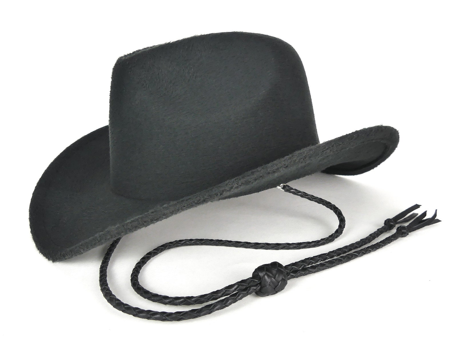 Black Leather Stampede Strings Cowboy Hat Chin Strap Custom - Etsy