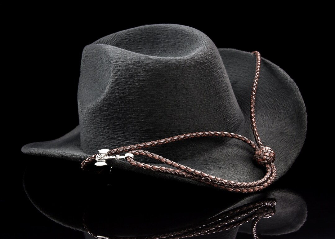 Handmade Leather Stampede String With Tomahawk Pendant, Hand-braided ...