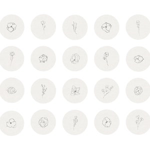 20 Instagram Story Highlight Icon Covers, Botanical Icons, Flower Icons ...