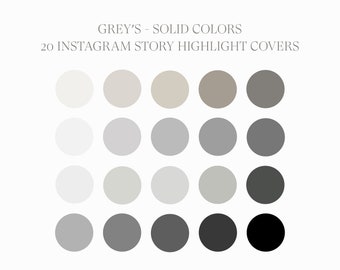 20 Instagram Story Highlight Icon Covers, Solid Colors Icons, Neutral ...