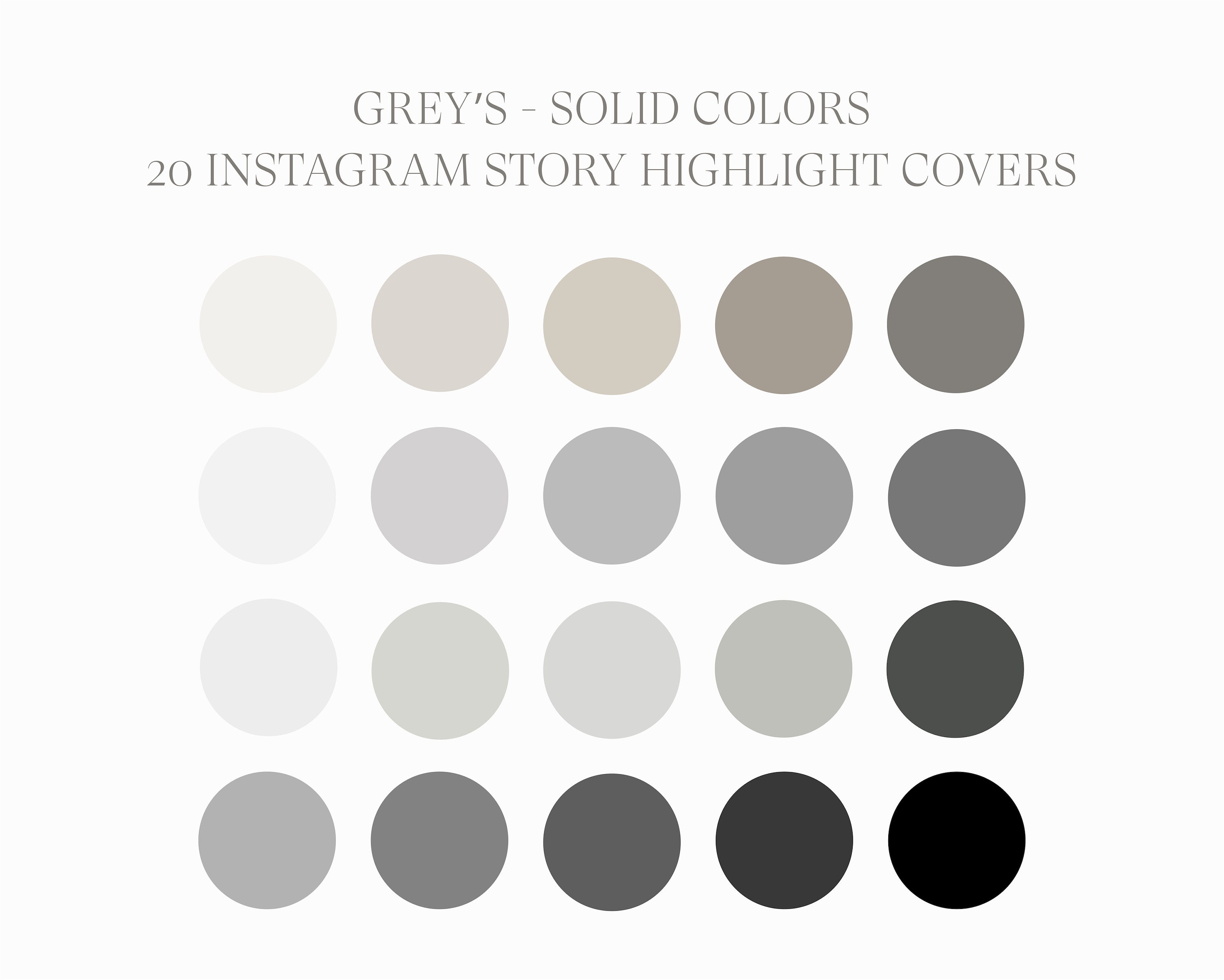20 Instagram Story Highlight Icon Covers, Solid Colors Icons, Neutral ...