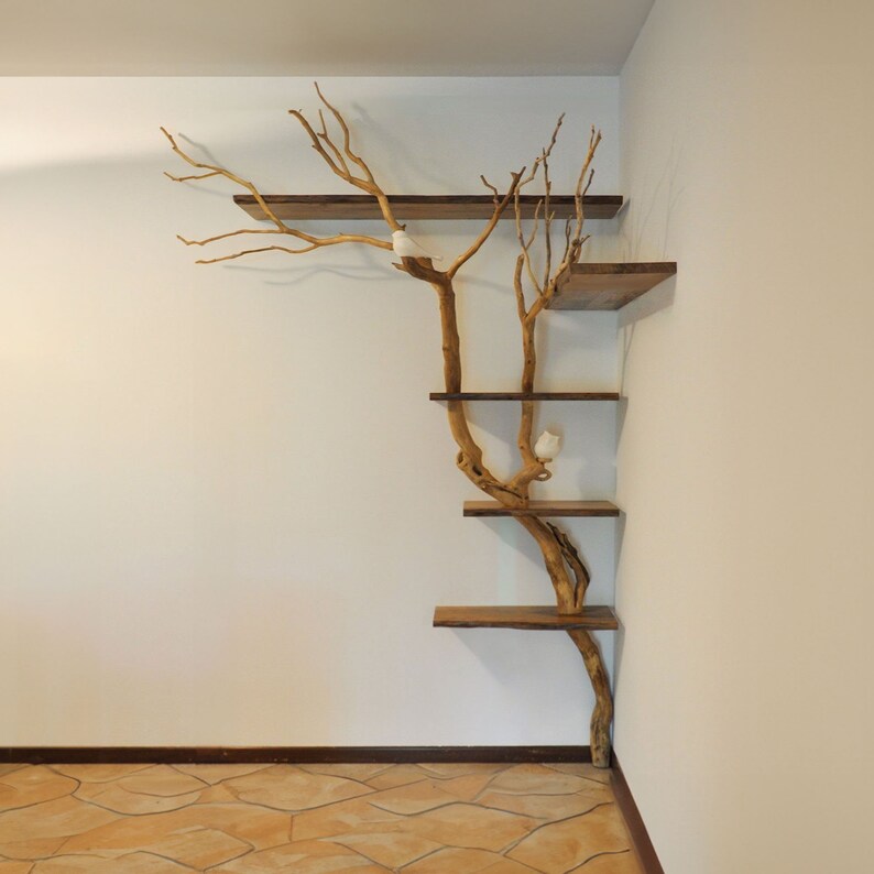 Tree Branches Wood Floating Shelves Wall Mount Rustic Shelving - Etsy ...