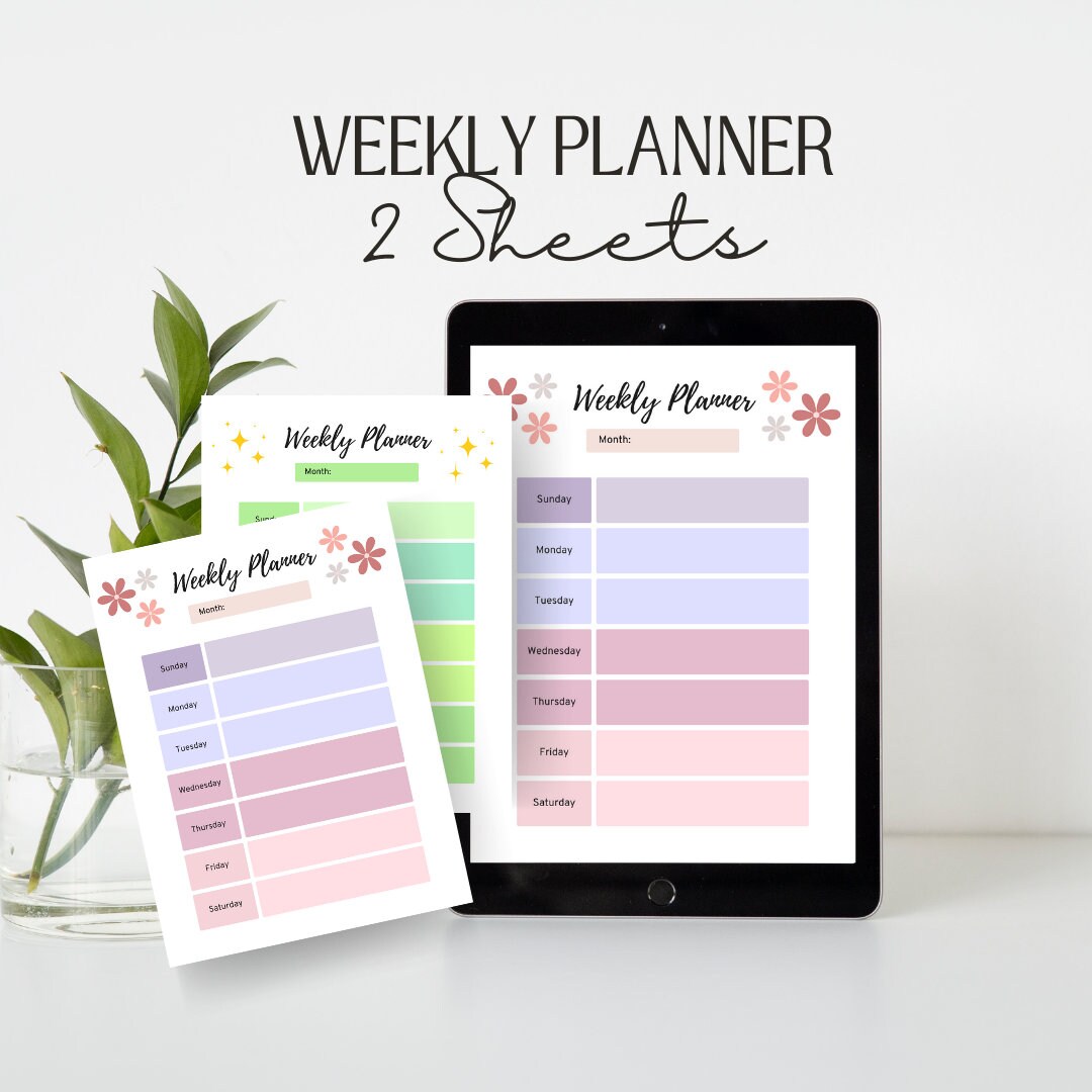 Printable 2 Week Planner, Weekly Organizer, Weekly to Do List - Etsy