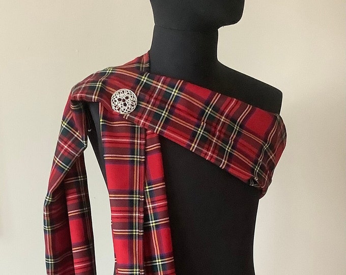 Vintage Scottish Tartan Sash, Royal Stewart Tartan, 120 Inches by 12 ...