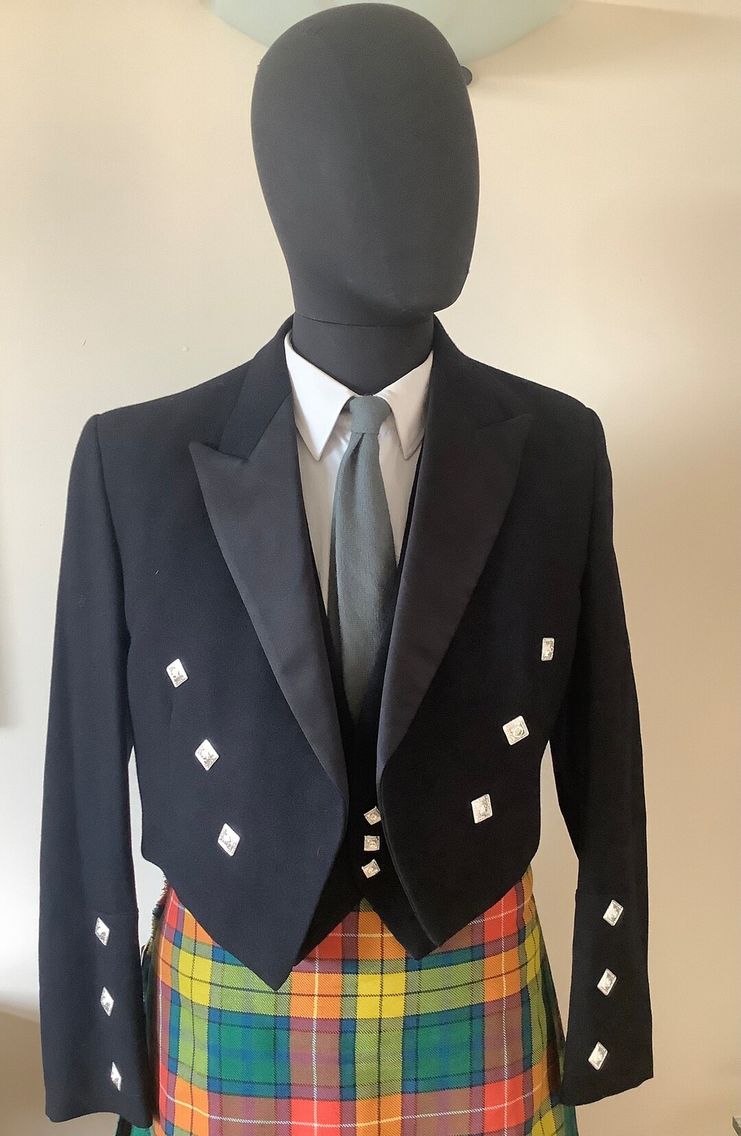 Vintage Mens Scottish Kilt Jacket and Waistcoat, Prince Charlie Style ...