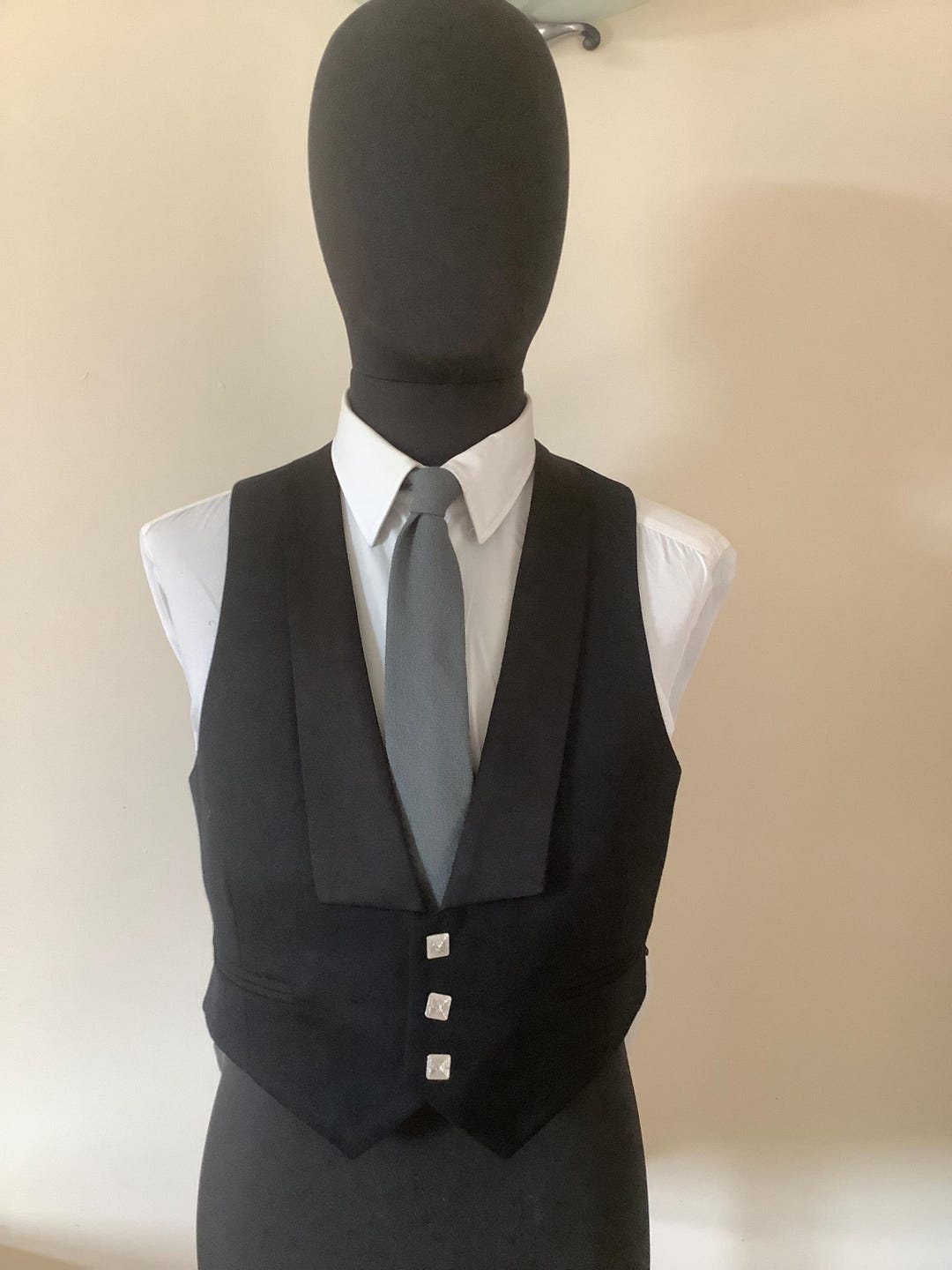 Vintage Mens Scottish Kilt Waistcoat, Black Wool, Chest 38 Reg - Etsy