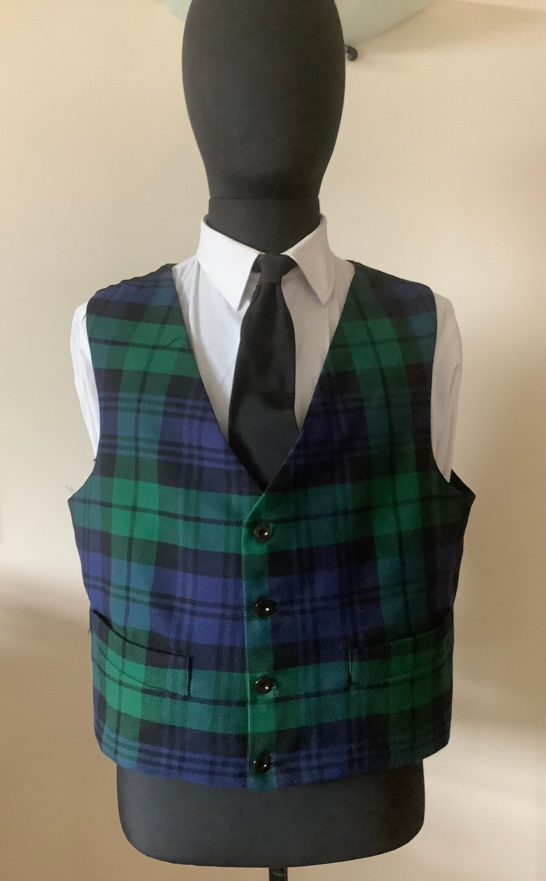 Vintage Tartan Waistcoat Grant Hunting Modern Chest 46/48 - Etsy