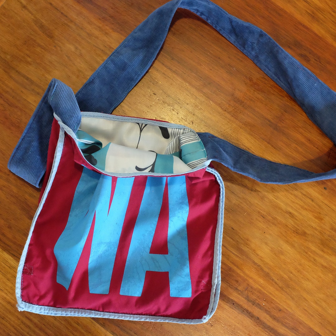 Netball Bib Bag With Should Strap Dark Red and Blue Gift for Netball ...