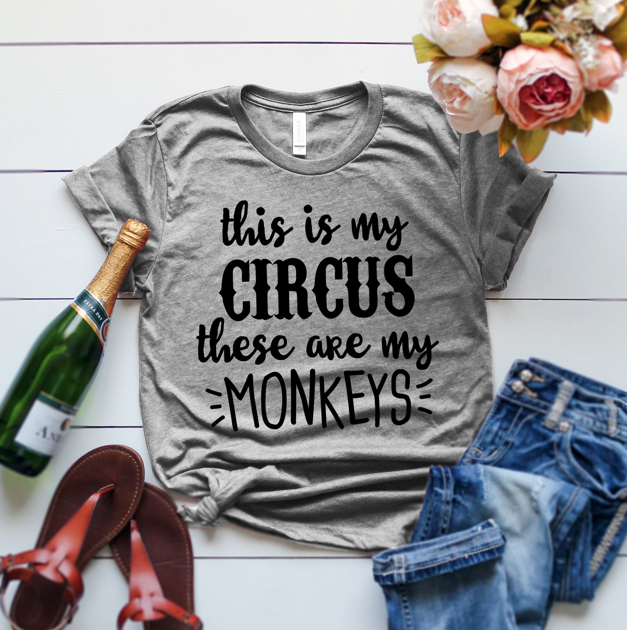 New Mom T Shirt This is My Circus These Are My Monkeys | Etsy