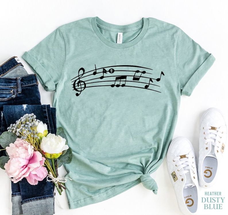 Musician Shirt, Musical Notes Tshirt, Music Gift, Marching Band T-shirt ...