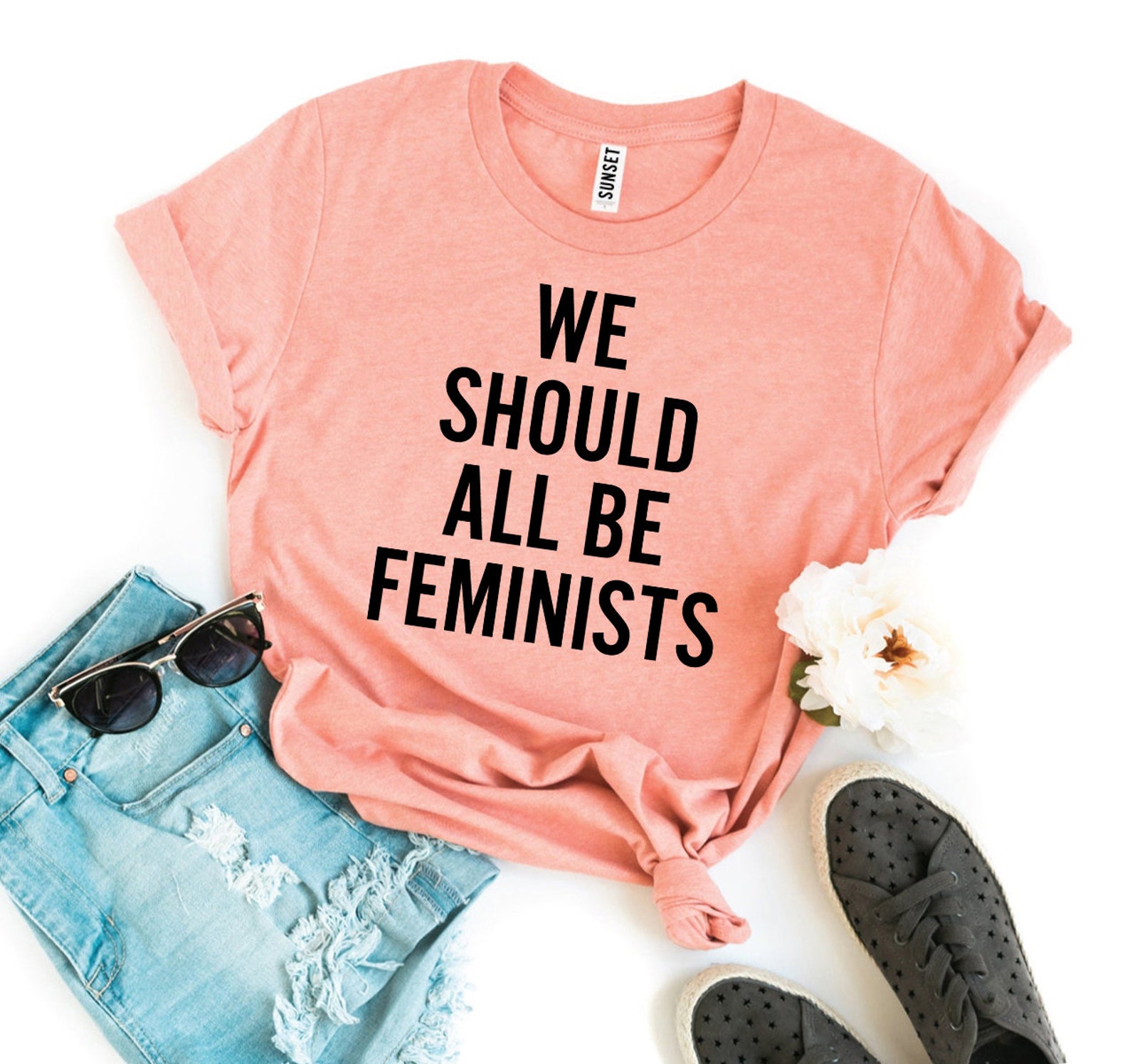 We Should All Be Feminists T Shirt Ladies Unisex Crewneck Cute Etsy