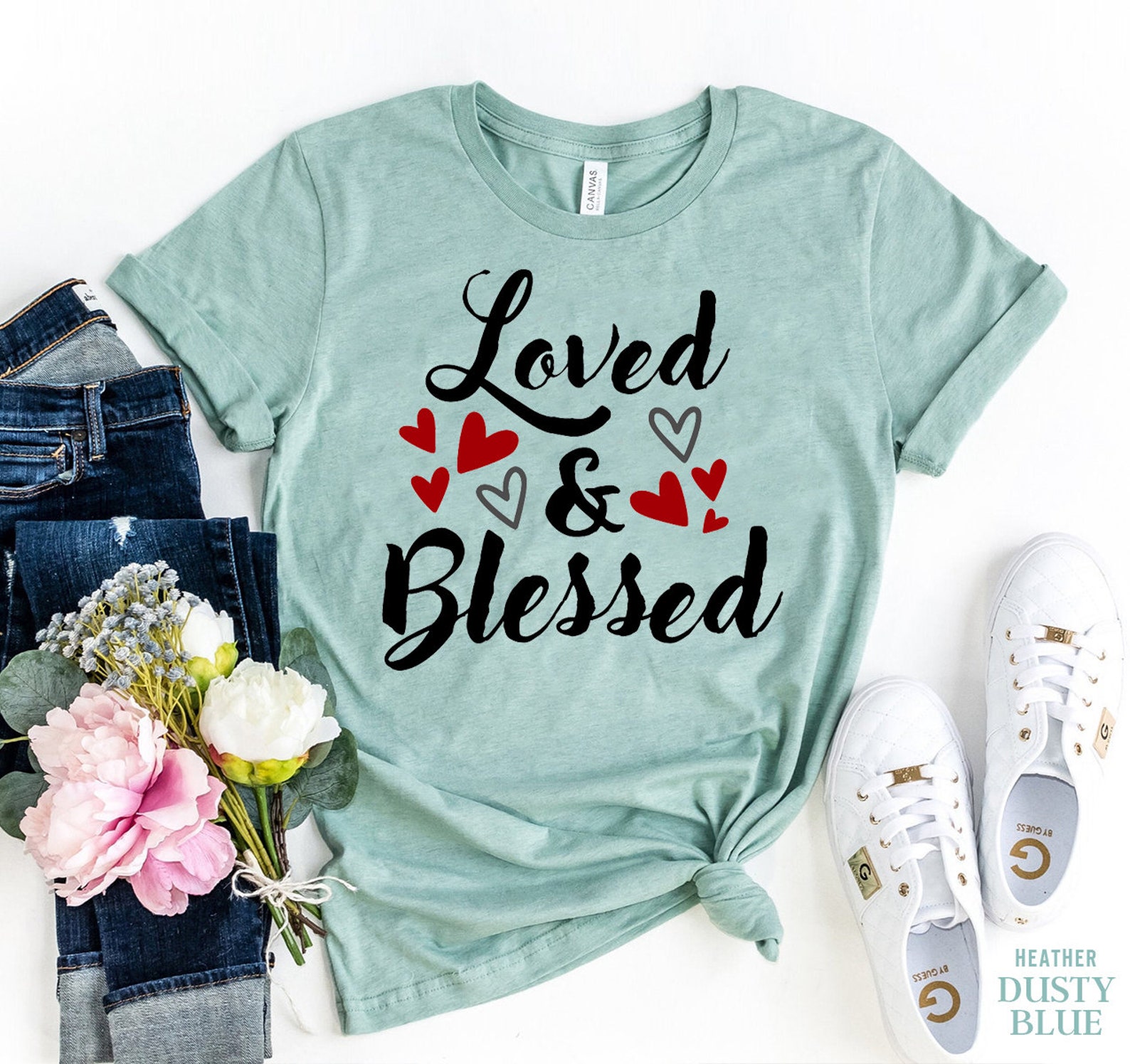 Loved and Blessed T-shirt, Blessed Shirt, Inspirational Tshirt ...