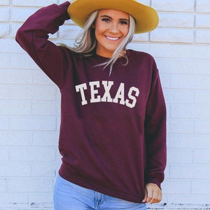 Texas Sweatshirt Texas Sweater State Sweatshirt Traveling | Etsy