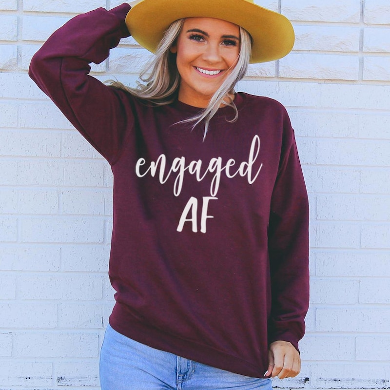 Maroon Engaged Sweatshirt - Etsy
