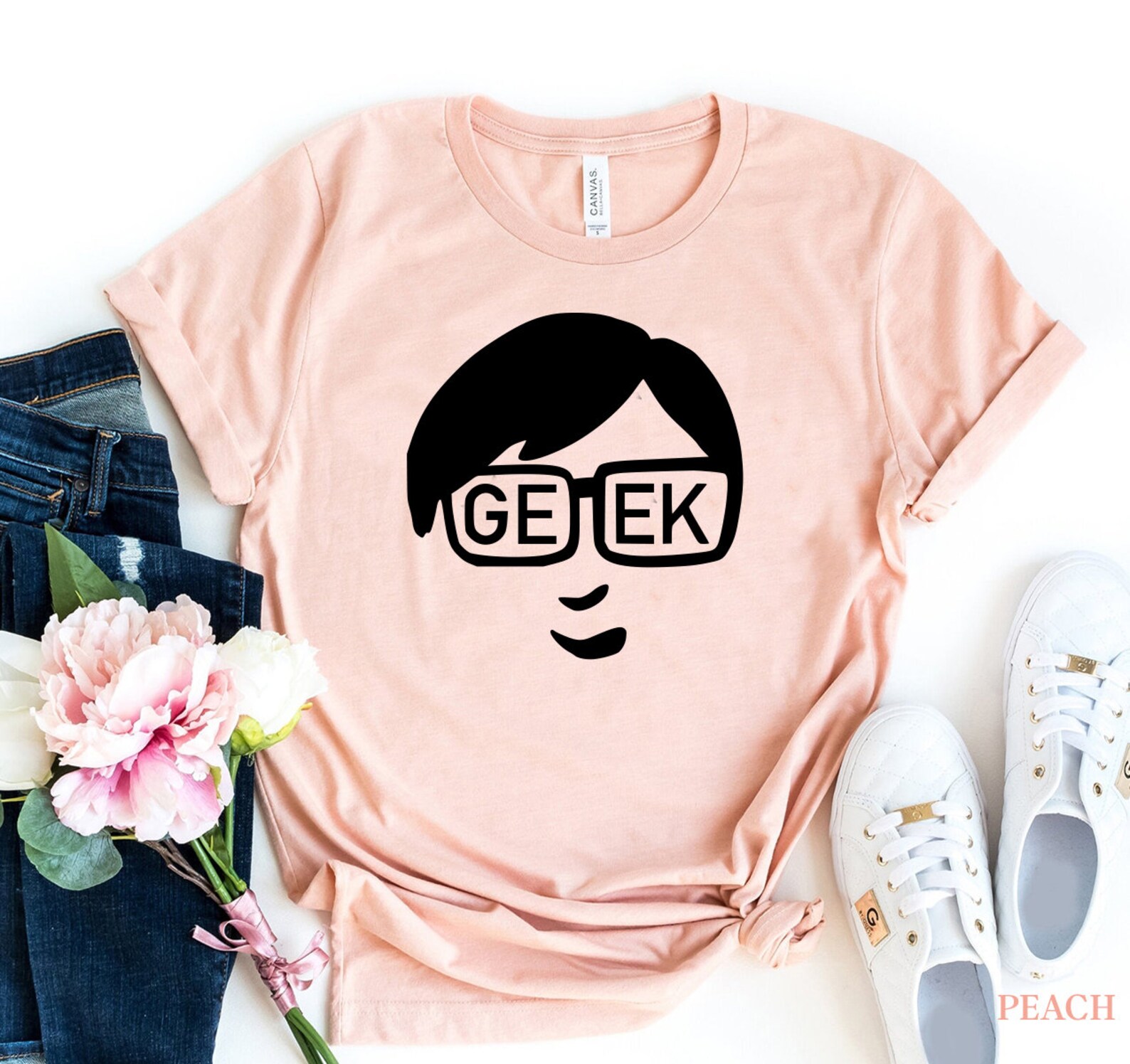 Cute Geek Shirt Nerdy Girl With Glasses T-shirt Nerdy - Etsy