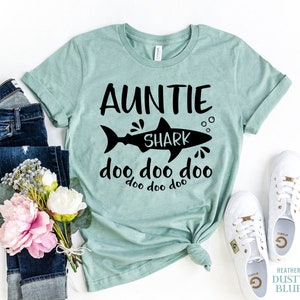 Auntie Shark Shirt, New Aunt Tee, Aunt Tshirt, Aunt Shark T-shirt ...