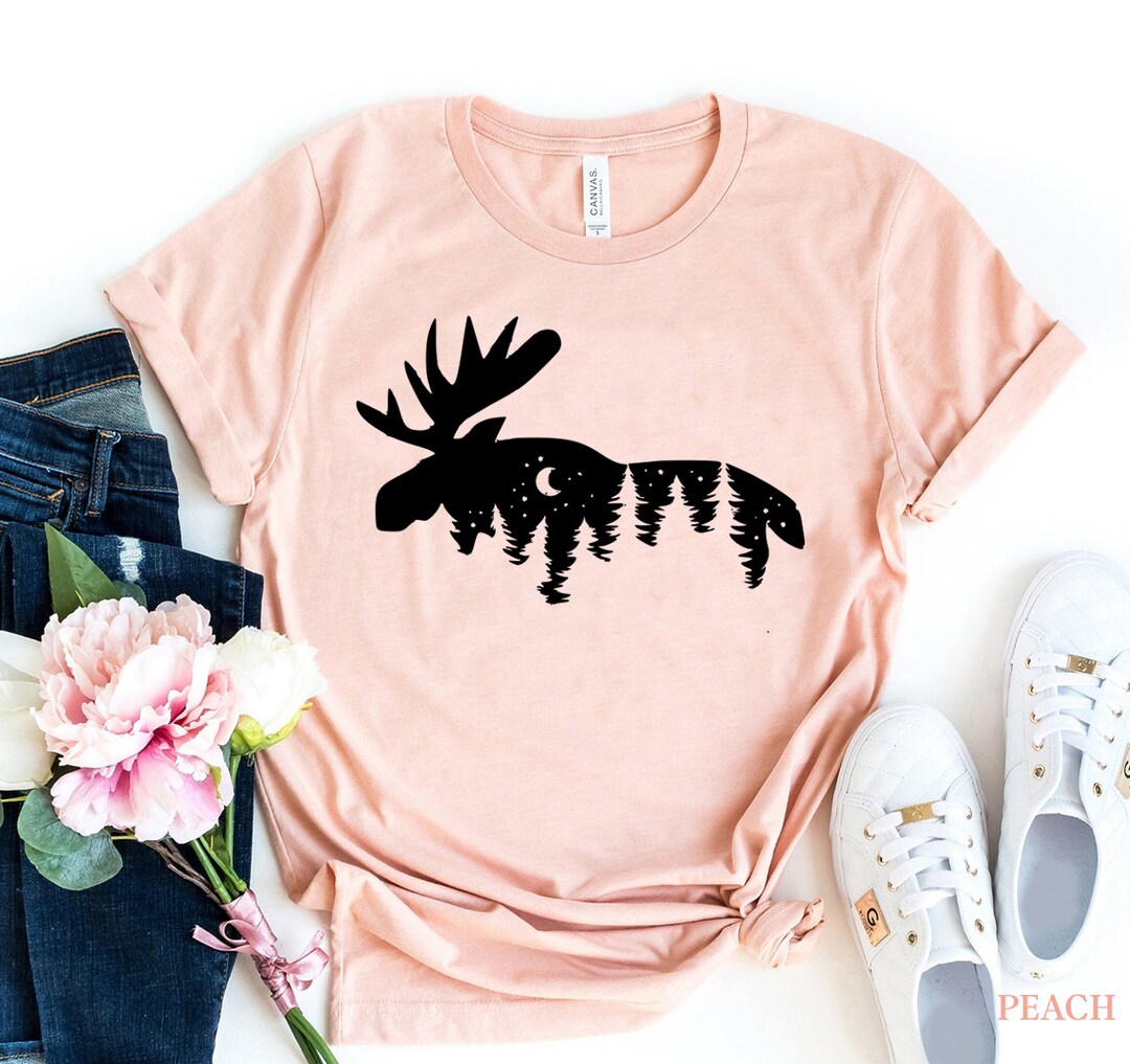 Moose Tshirt, Wildlife Shirt, Nature Tee, Camping Shirt, Alaska Shirt ...