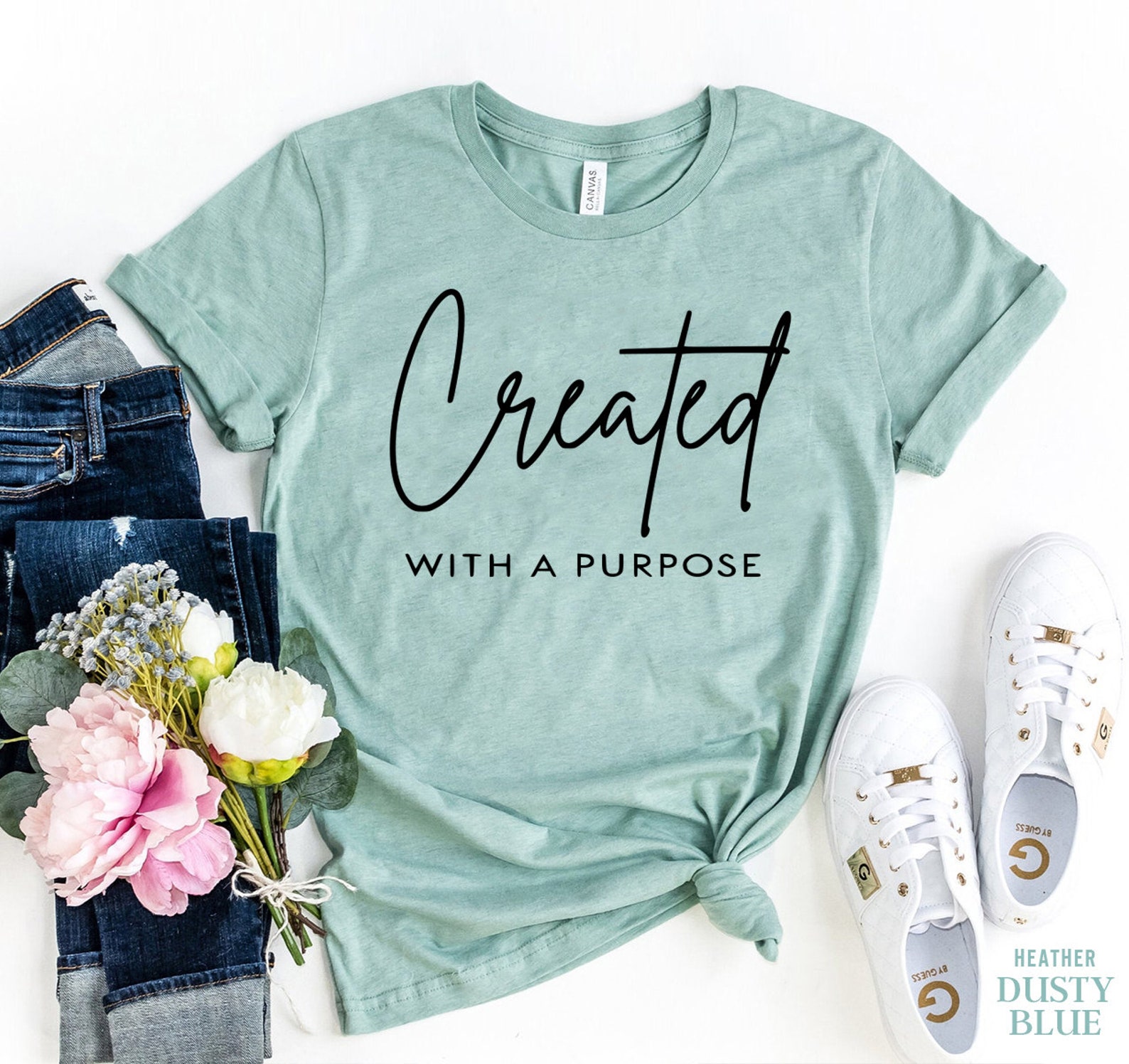 Created with a Purpose Tshirt Christian Shirt Faith Shirt | Etsy