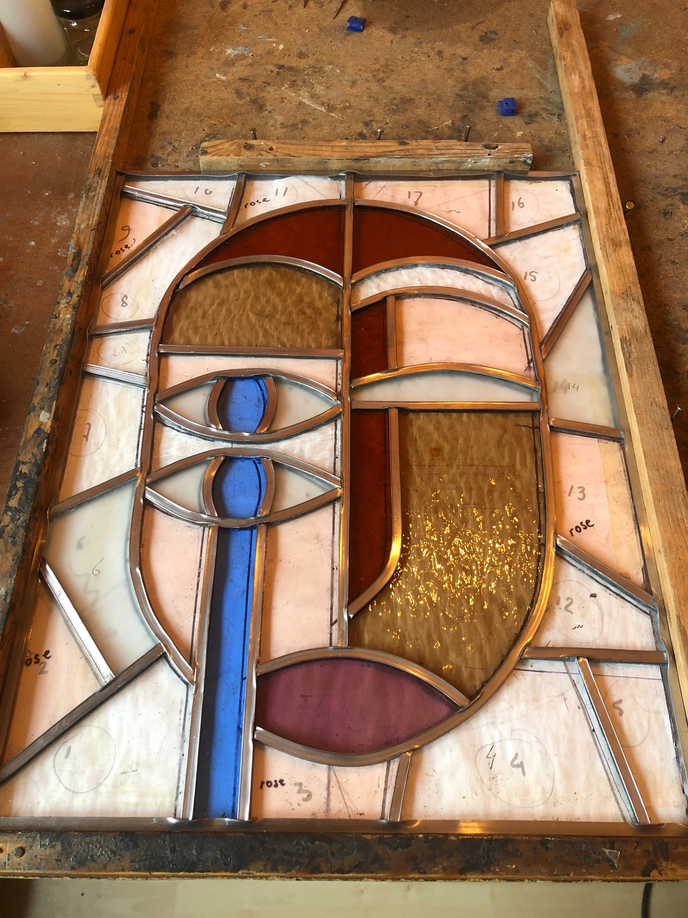 Stained Glass, Face, Modern Art - Etsy