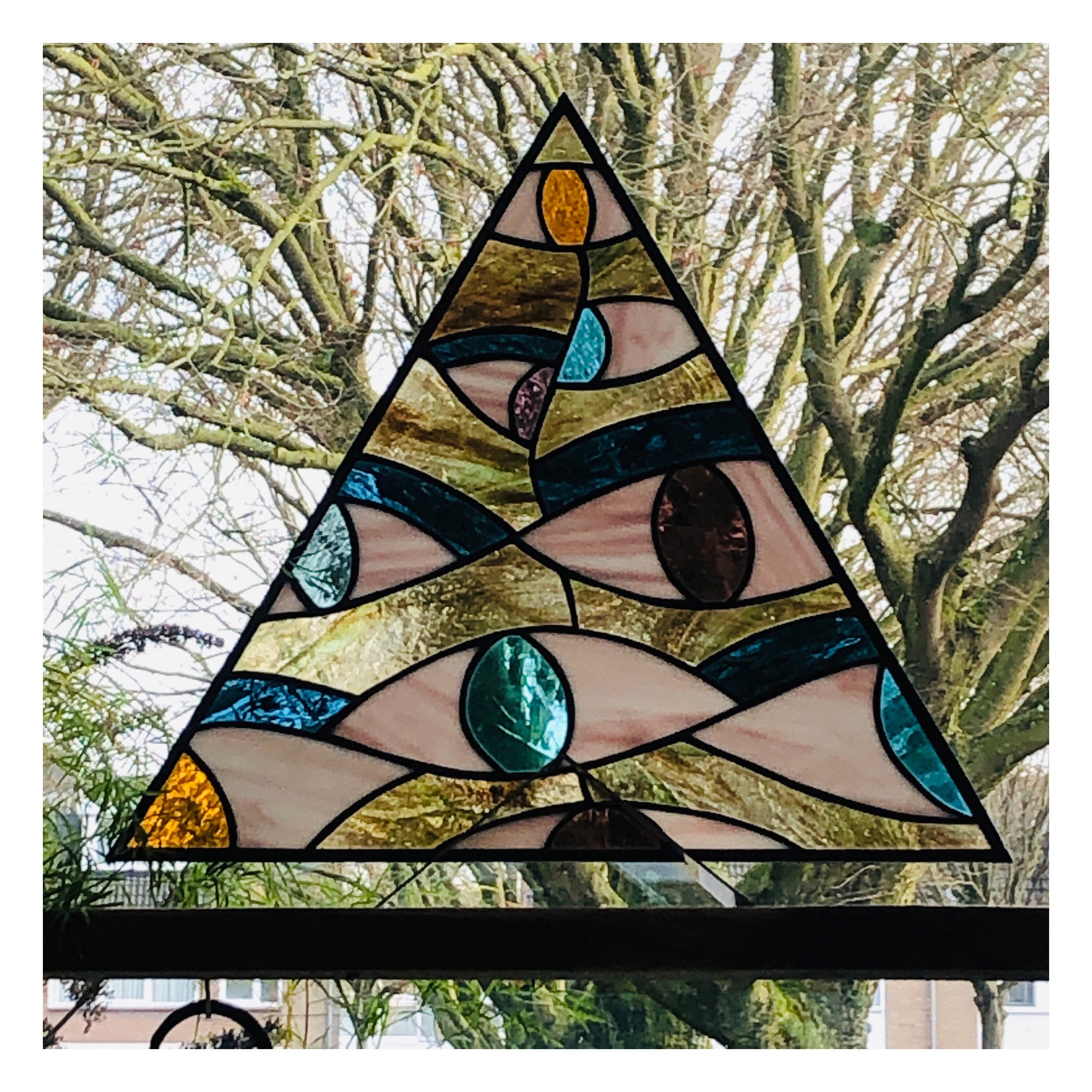 Stained Glass Window, Triangle, Eyes, Artwork - Etsy