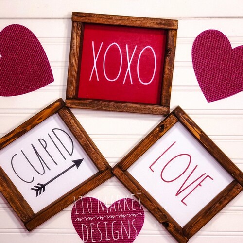 Mini Farmhouse Valentine's Day Signs Valentine Decor | Etsy