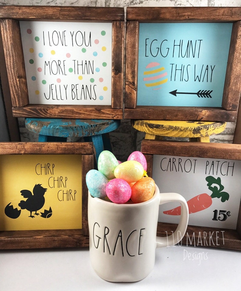 Easter and Spring Rae Dunn Inspired Rustic Farmhouse Wooden | Etsy