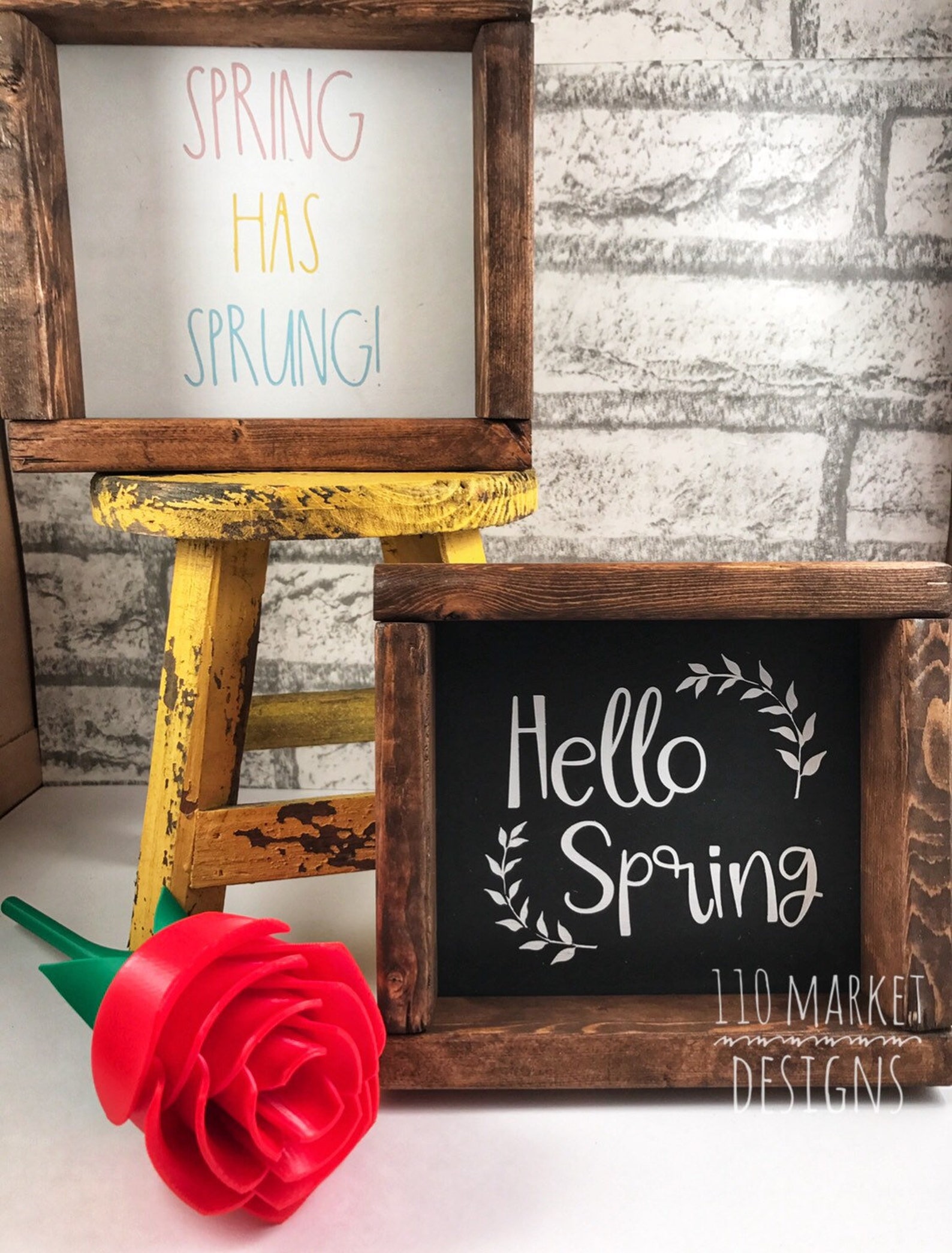 Easter and Spring Rae Dunn Inspired Rustic Farmhouse Wooden | Etsy