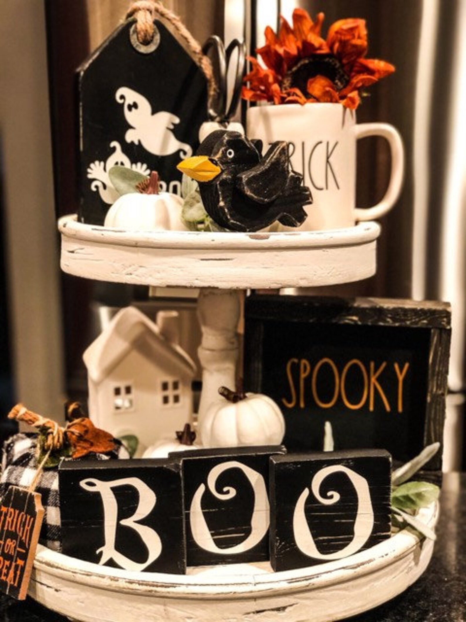 Boo Ghost Sign Halloween Wood Tag Home Decor Rustic - Etsy