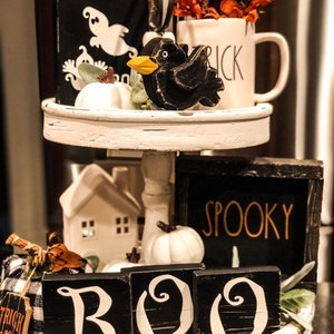 Boo Ghost Sign Halloween Wood Tag Home Decor Rustic - Etsy