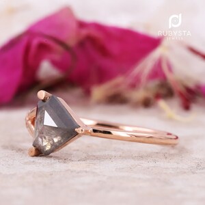 Salt and Pepper Pentagon Diamond Ring | Engagement Ring | Pentagon ...