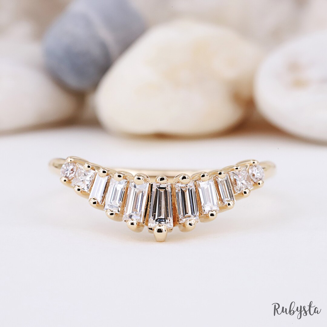 Engagement Ring Baguette Diamond Ring Baguette Ring Baguette Engagement ...
