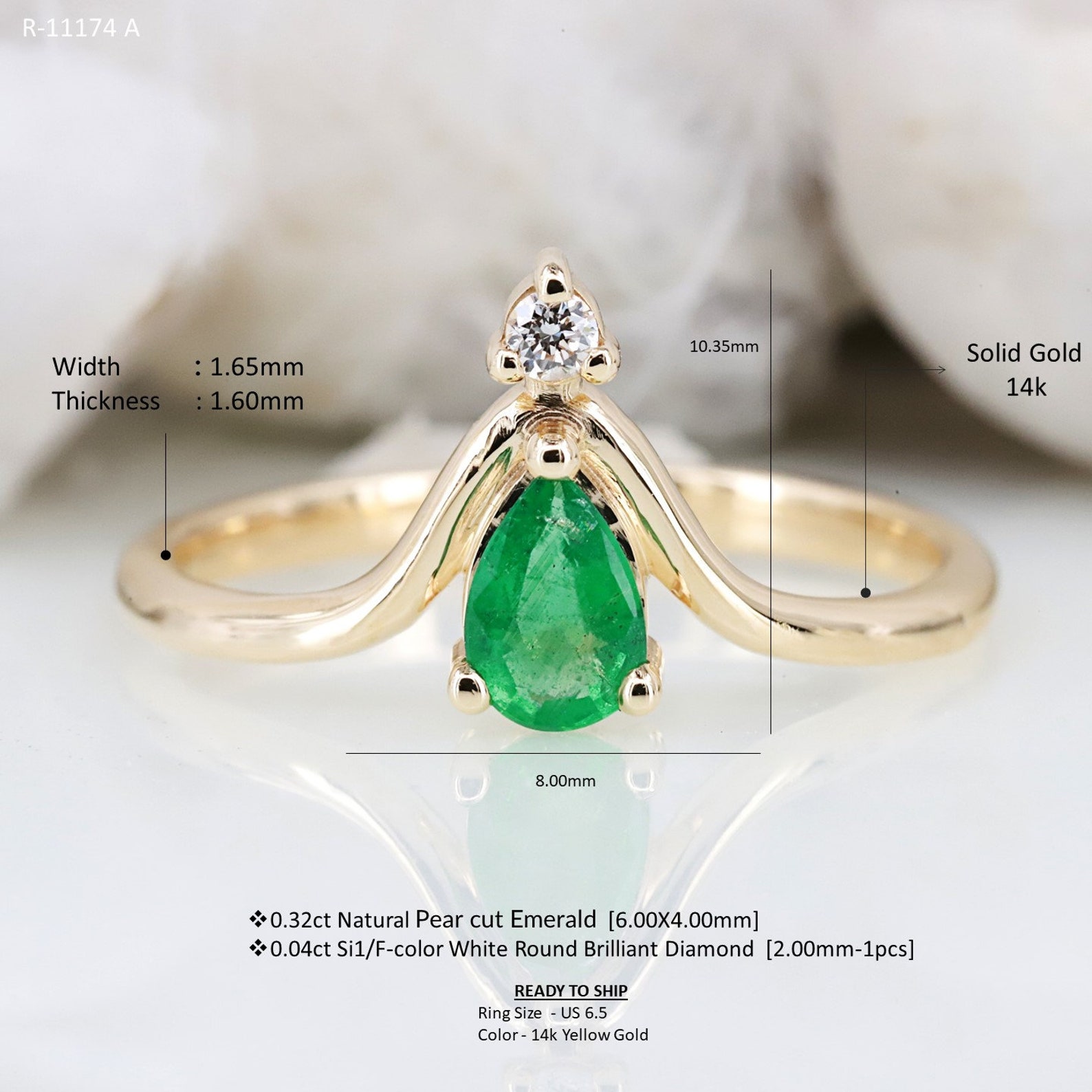 Emerald Color Pear Engagement Ring Trendy Rings Aesthetic Ring Eternity ...