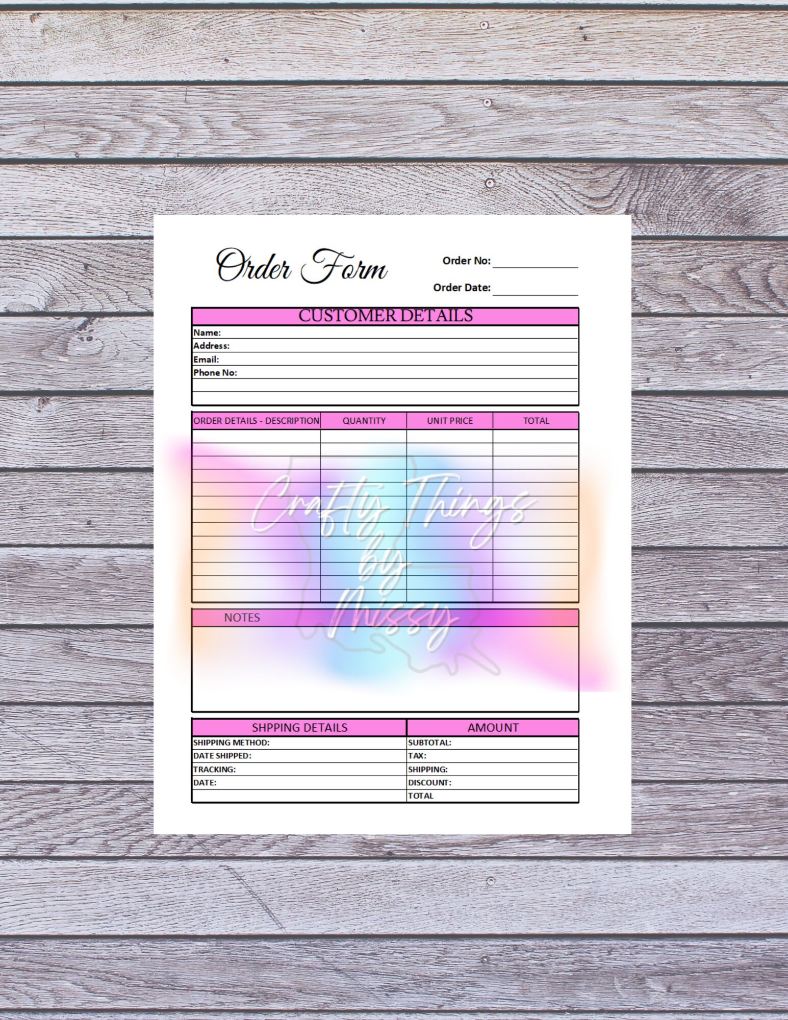 Order Forms, Custom Order Form, Craft Order Form - Etsy