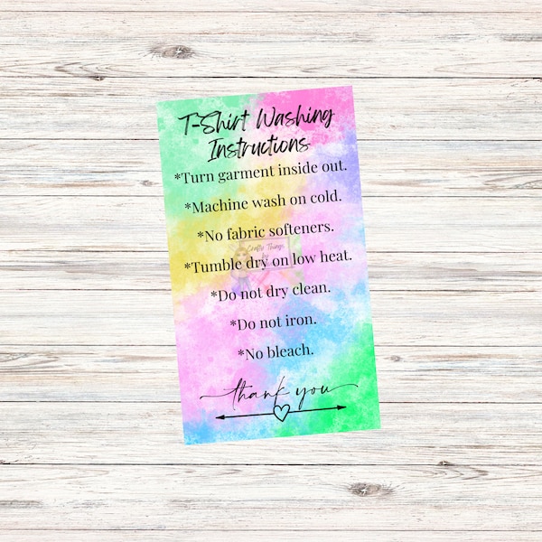 Printable Dtf Washing Instructions - Etsy