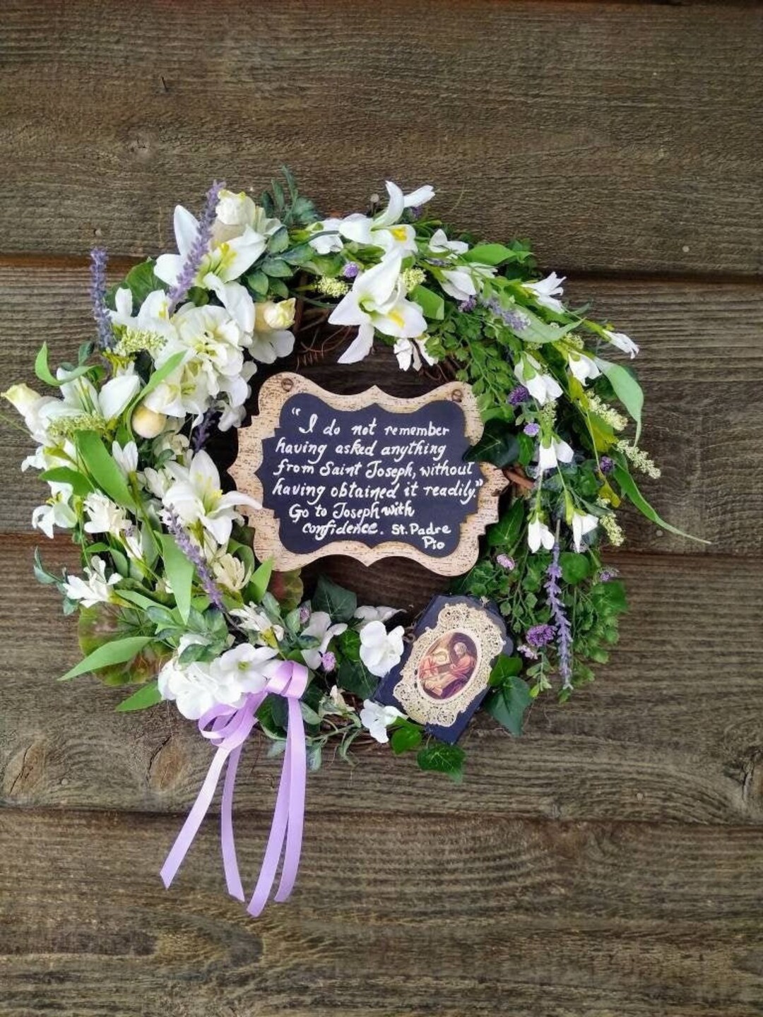 Catholic, St. Joseph Wreath, Father's Day, Floral Wreath, Farmhouse ...